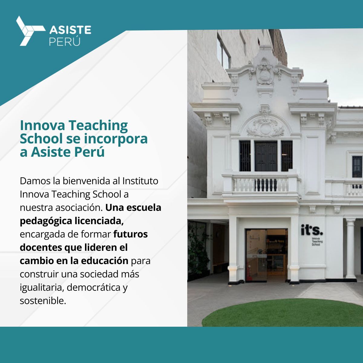 Innova Teaching School se incorpora a Asiste Perú - ASIEES